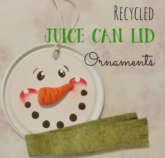 Recycled Juice Can Lid Ornaments - Little Vintage Cottage