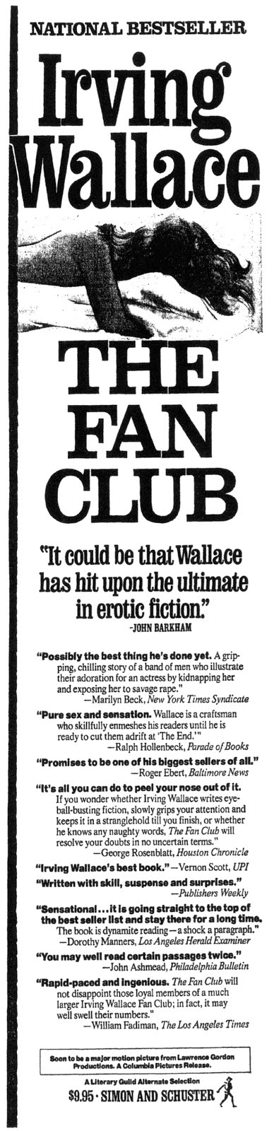 The Paperback Film Projector: Book Ad of the Week: THE FAN CLUB (1974)