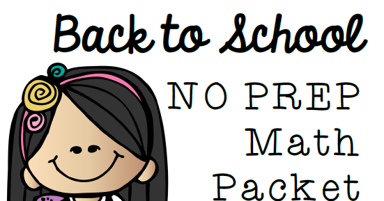 Kelly McCown: Back To School NO PREP Math Packet - 4th Grade