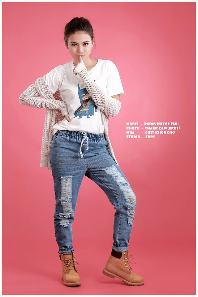 Paing Phyo Thu - Cute Studio Photoshoot With Little White Puppy Lucy