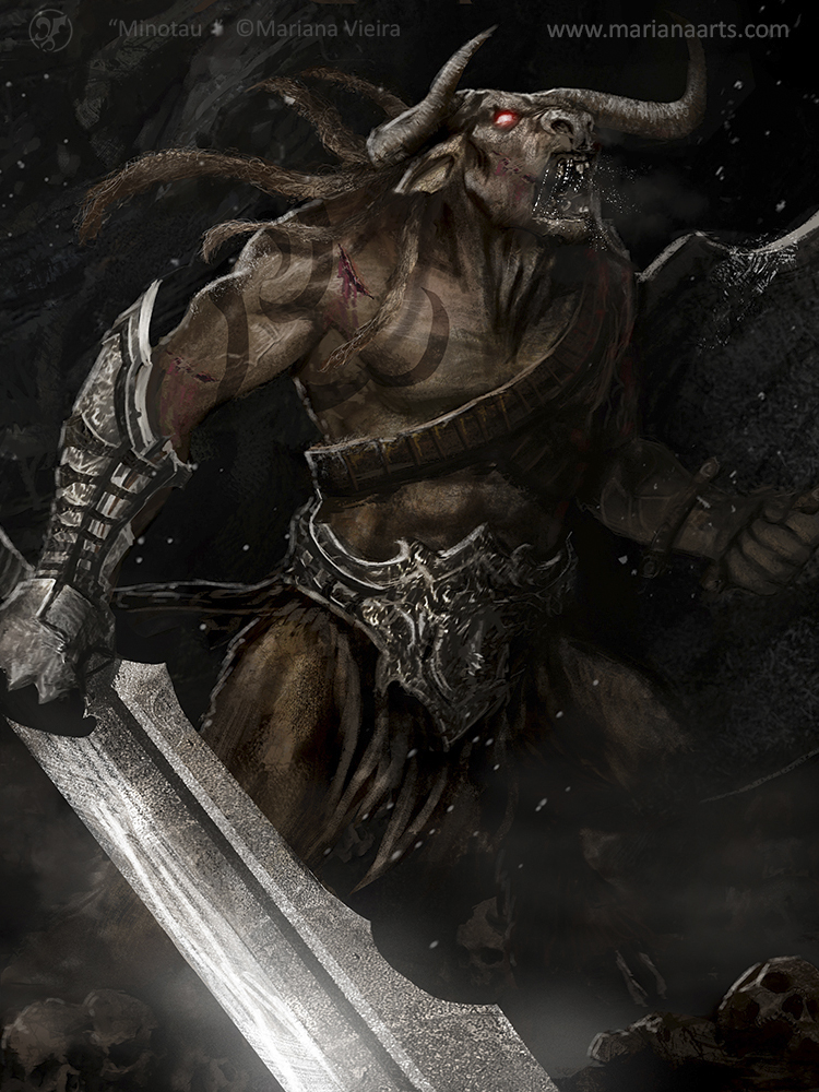 Minotaur by Mariana Vieira | The minotaur, Mythical creatures, Greek myths