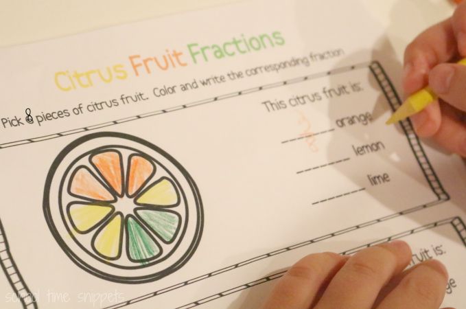 Fruity Fraction Fun with Free Printable | School Time Snippets
