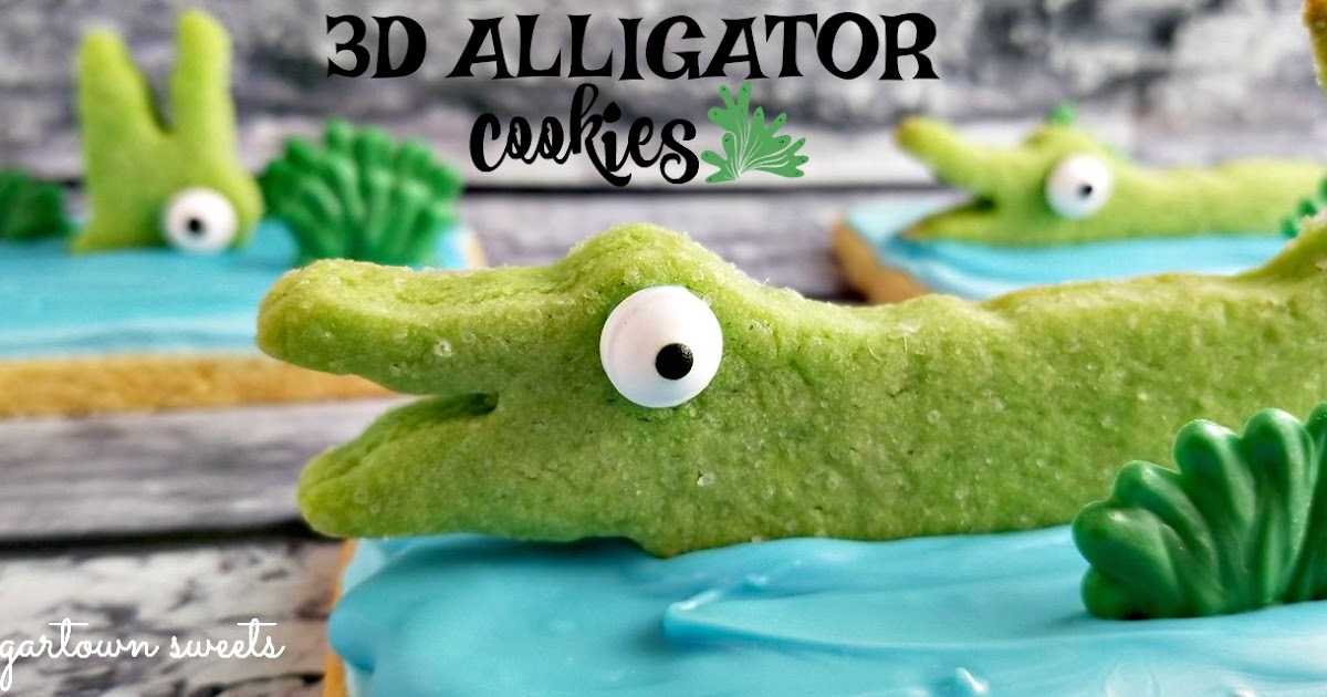 Sugartown Sweets: 3D Alligator in the Swamp Cookies