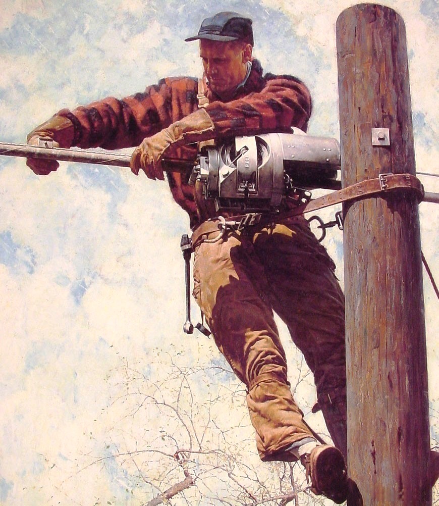 Norman Rockwell - The Lineman (1949) : museum
