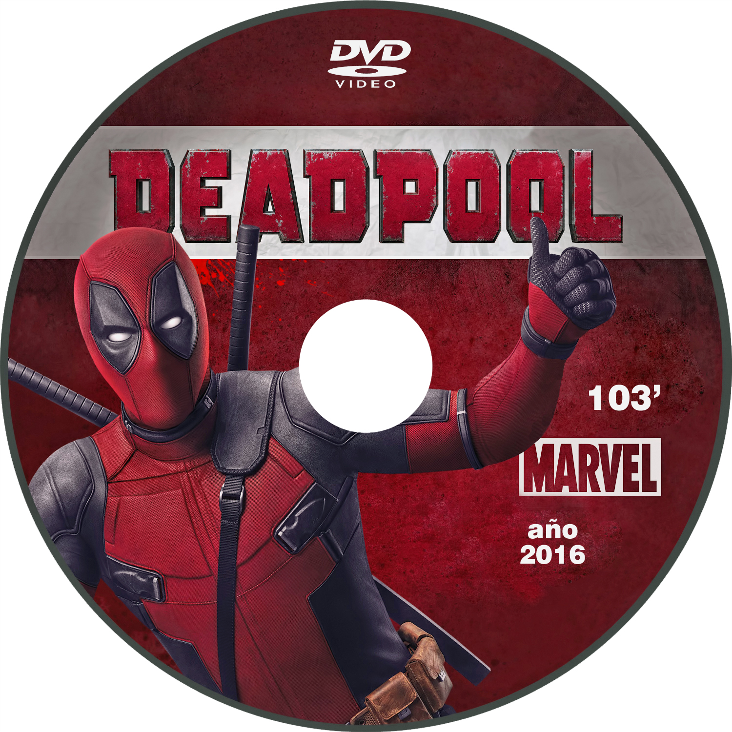 Caratulas de películas DVD para cajas CD: Deadpool - [2016]