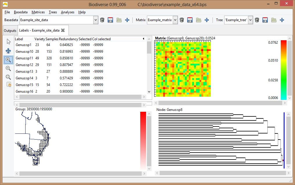 Biodiverse analysis software: Pan, zoom and other functions are now more standard