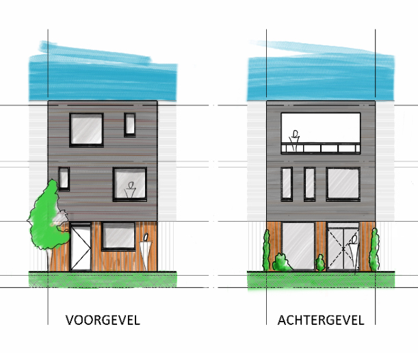 BJ architectuur: Schetsen studie gevels [1]