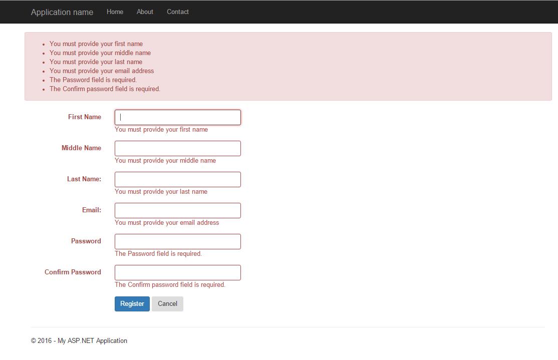 Aspnet Mvc 5 Client Side Form Validation Using Jquery And Bootstrap With Model Class 