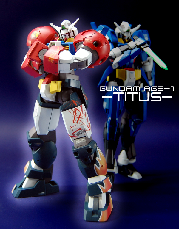 Painted Build: HG 1/144 Gundam AGE-1T Titus and AGE-1S Spallow