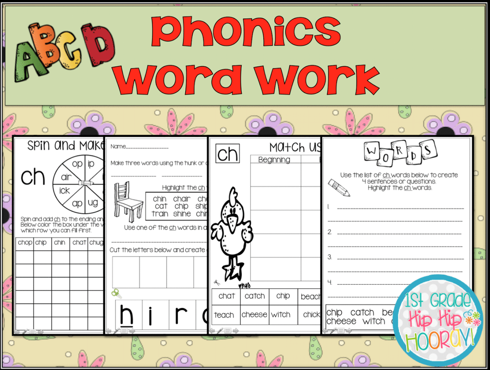 1st Grade Hip Hip Hooray!: Loads of Phonics Practice....Word Work ...