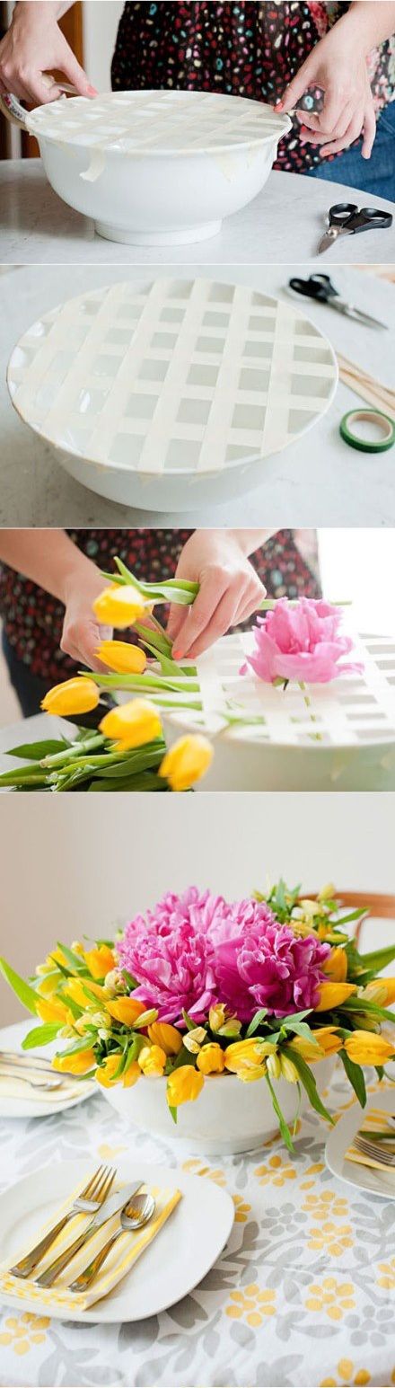 use wide bowls to create great floral arrangements ...
