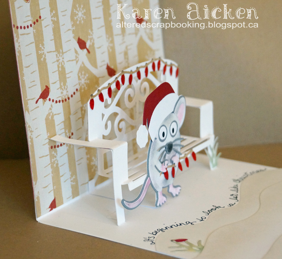 Altered Scrapbooking: Christmas Garden Bench Pop-Up Card