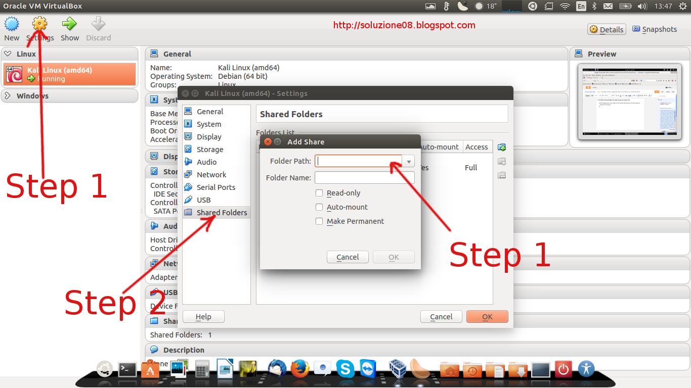 Sharing Drive/File/Folder in VirtualBox with Ubuntu as Host and Kali Linux or Windows as Guest OS Sharing Drive/File/Folder in VirtualBox with Ubuntu as Host and Kali Linux or Windows as Guest OS
