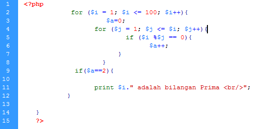 Bilangan Ganjil, Genap, dan Prima ~ BAHASA PHP