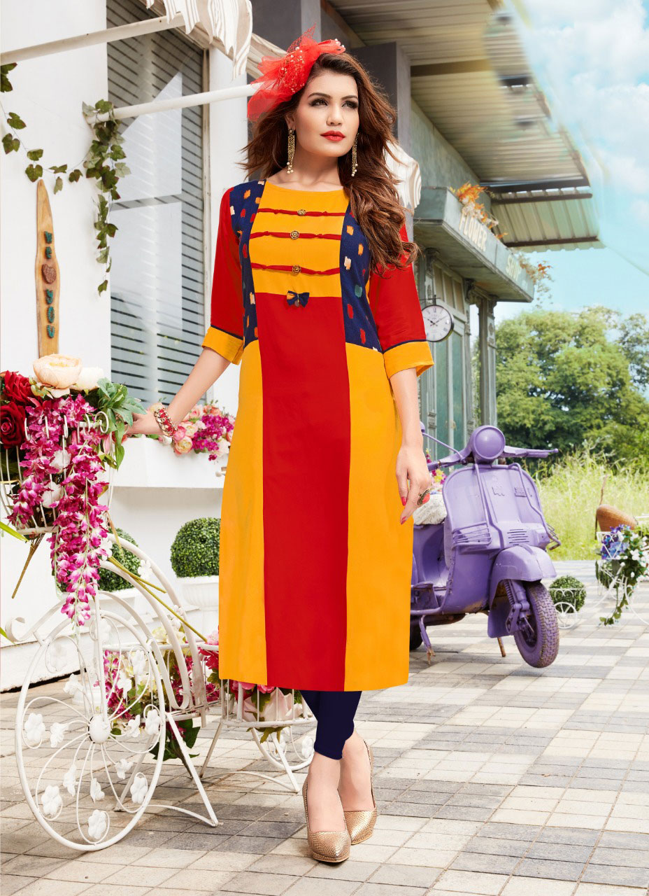 6256 - A Bunch Of Rayon Printed Daily Wear Simple Kurti Set - LKFABKART