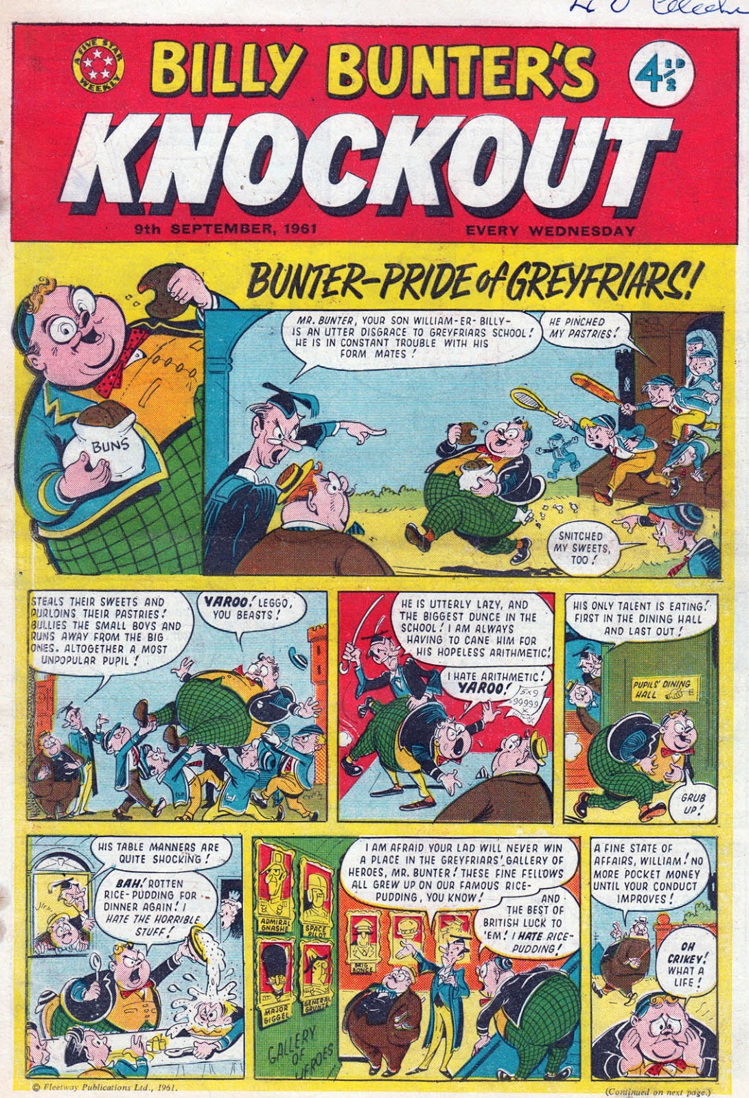 BLIMEY! The Blog of British Comics: Billy Bunter's KNOCKOUT (1961)