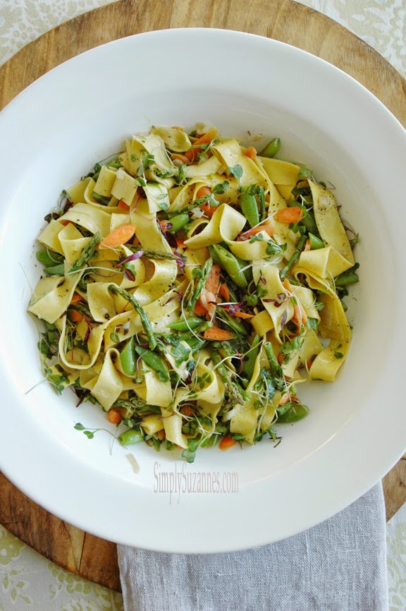 Simply Suzanne's AT HOME: pappardelle with Spring (and Summer) vegetables