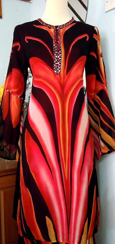 EXCLUSIVE APPAREL AND ACCESSORIES: BAJU KURUNG MODEN CHIFFON MANIK