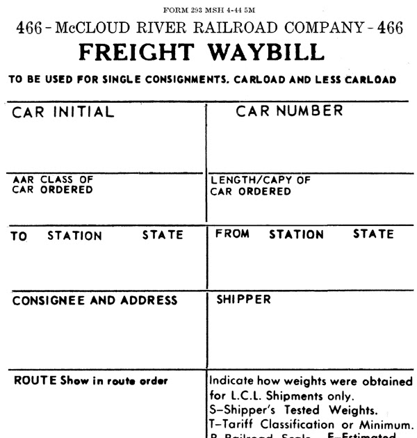 modeling the SP: The content of waybills, Part 2