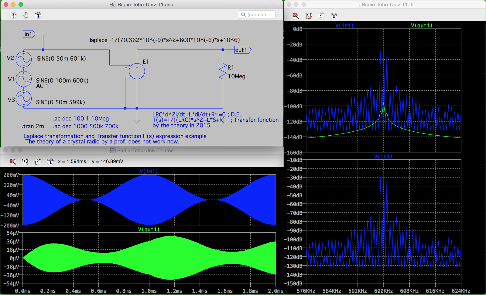 Designing Radios, Electronics. /実用的通信装置の設計: 不思議なAMラジオ検波回路の解析