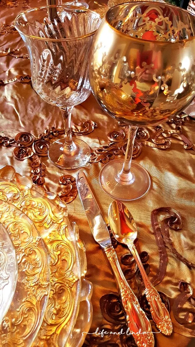 Glamorous Golden Tablescape | Life and Linda