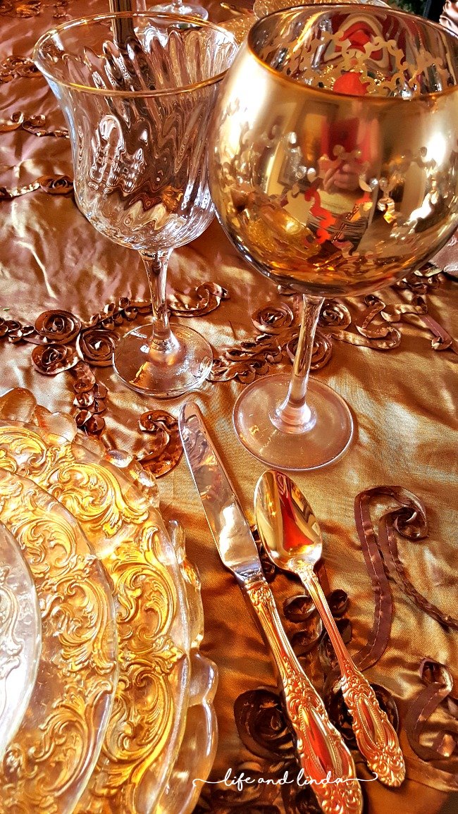 Glamorous Golden Tablescape | Life and Linda