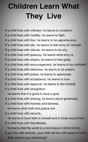 Mercado's Life Lessons: Children Learn What They Live