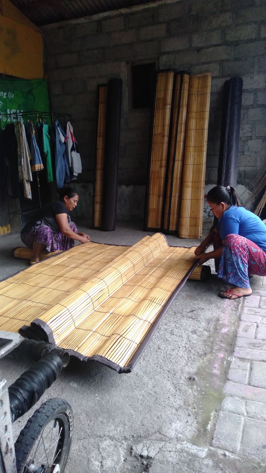 Gudang Krey Bagus Bali: Krey Bambu Putih Natural Lapis Kain