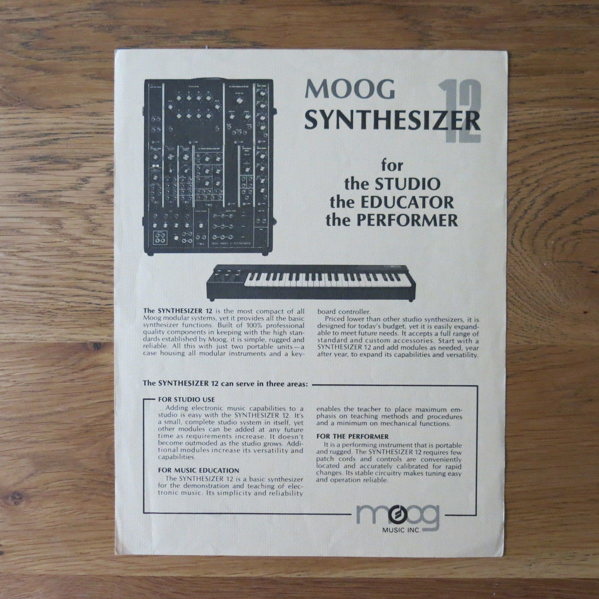 MATRIXSYNTH: Moog Modular Synthesizer Model 12 Vintage Leaflet
