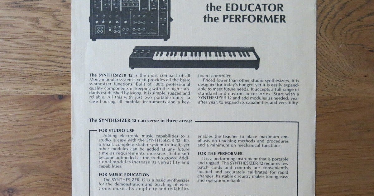 MATRIXSYNTH: Moog Modular Synthesizer Model 12 Vintage Leaflet
