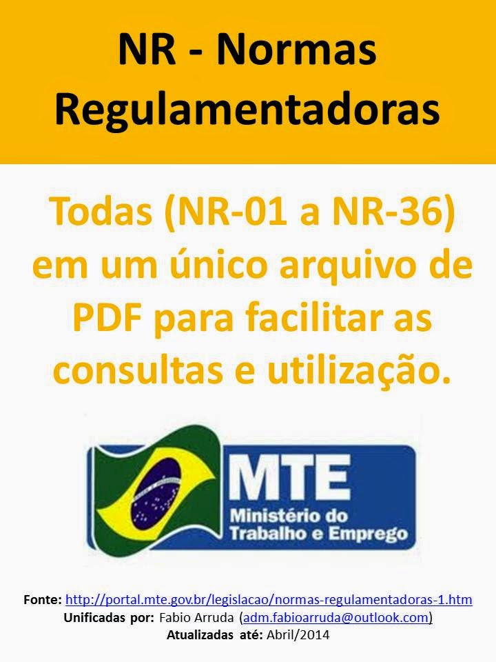Arruda Consult: Todas as NRs do MTE em único PDF (baixe grátis)