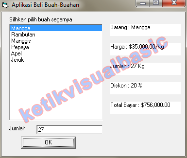 Mempelajari dan Memahami Struktur Select ....Case dalam Visual Basic 6.0 ~ Pasar Ummat