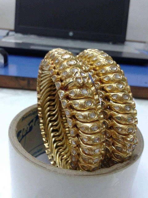 Polki Bangles by Sagar Jewellers - Jewellery Designs
