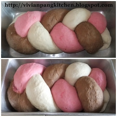 Vivian Pang Kitchen: Three Colours Loaf Bread/ Straight Dough Method