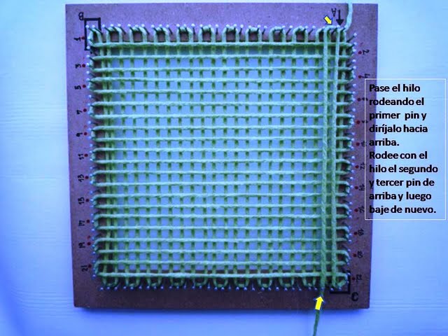 Tejidos y Telares: Tutorial telar cuadrado