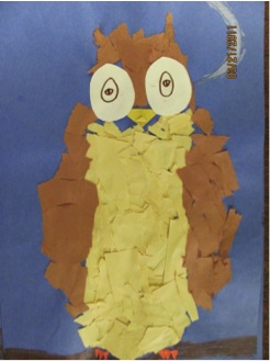 Bright and Shiny Art: Torn paper Owl