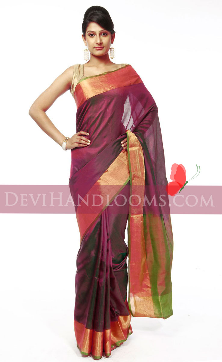 Indian Traditional Handloom Sarees: Uppada Plain Silk Sarees