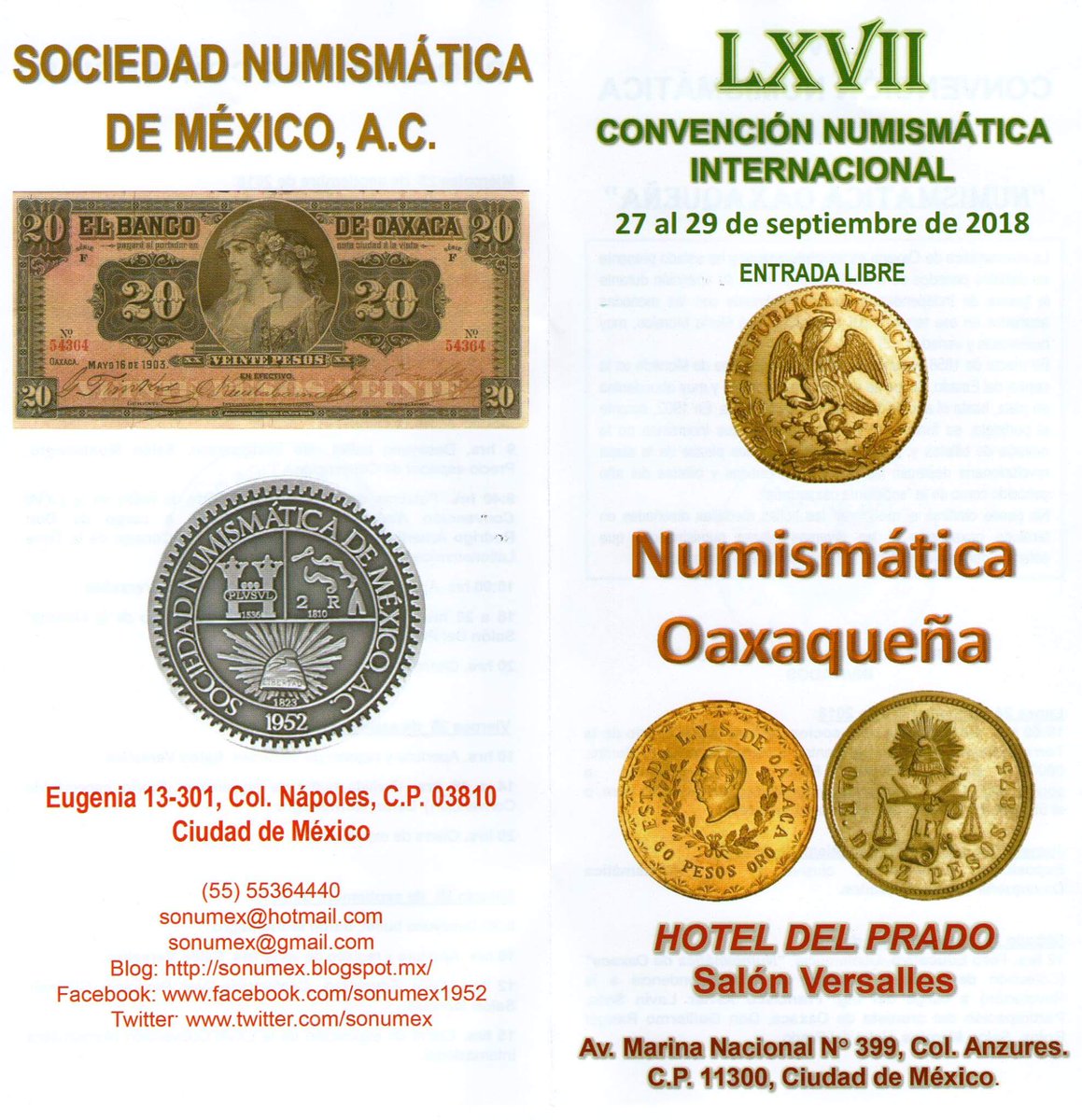 Numismática Oaxaqueña: Convención en la Sociedad Numismática de México ...