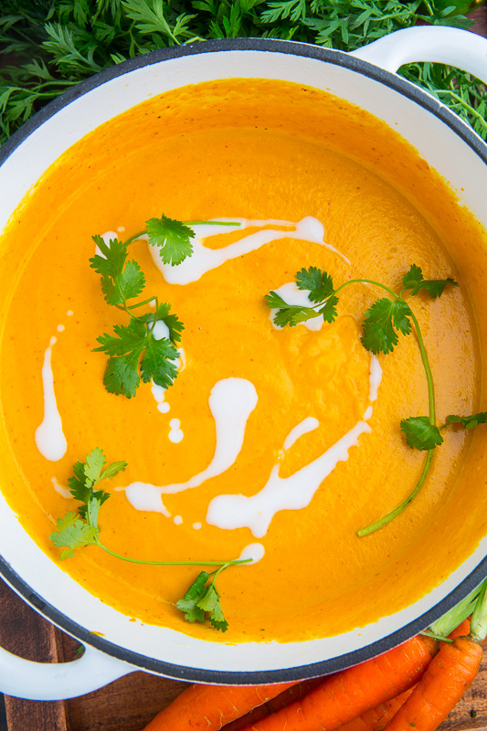 Creamy Curried Coconut Carrot Soup Recipe on Closet Cooking