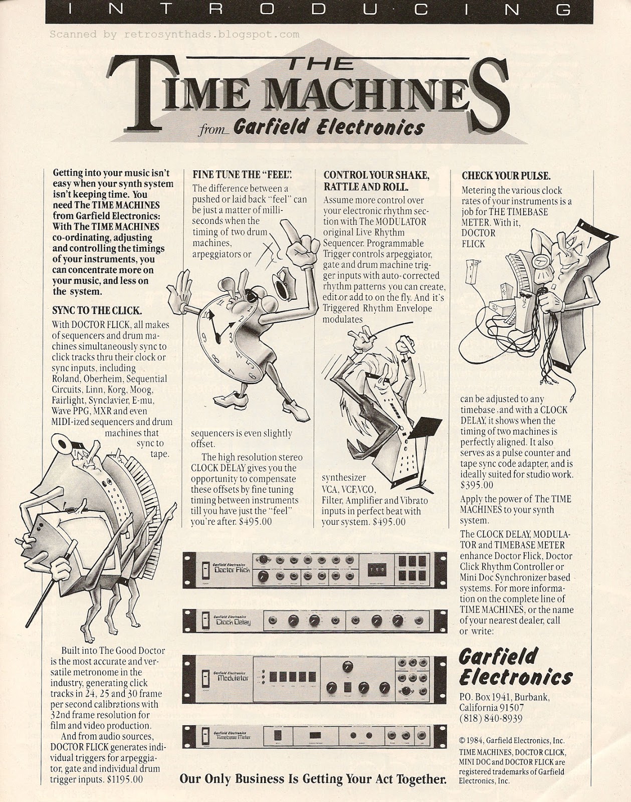 Retro Synth Ads: Garfield Electronics Doctor Flick, Clock Delay ...