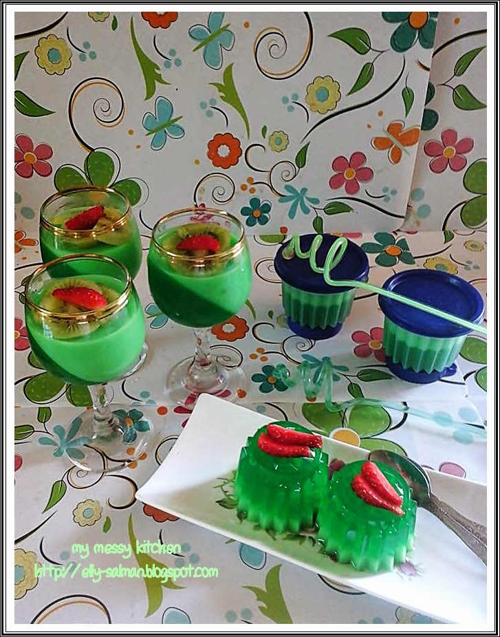 my messy kitchen: Puding melon ijo royo-royo