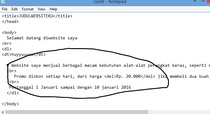 Cara Membuat Garis Coret Pada Html ~ damararung