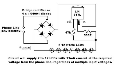 Emergency Light using Phone Line Circuit Diagram | Electronic Circuits ...