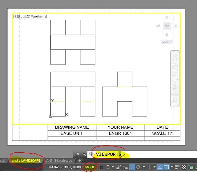 ENGR 1304: Example Cube Orthographic Projection