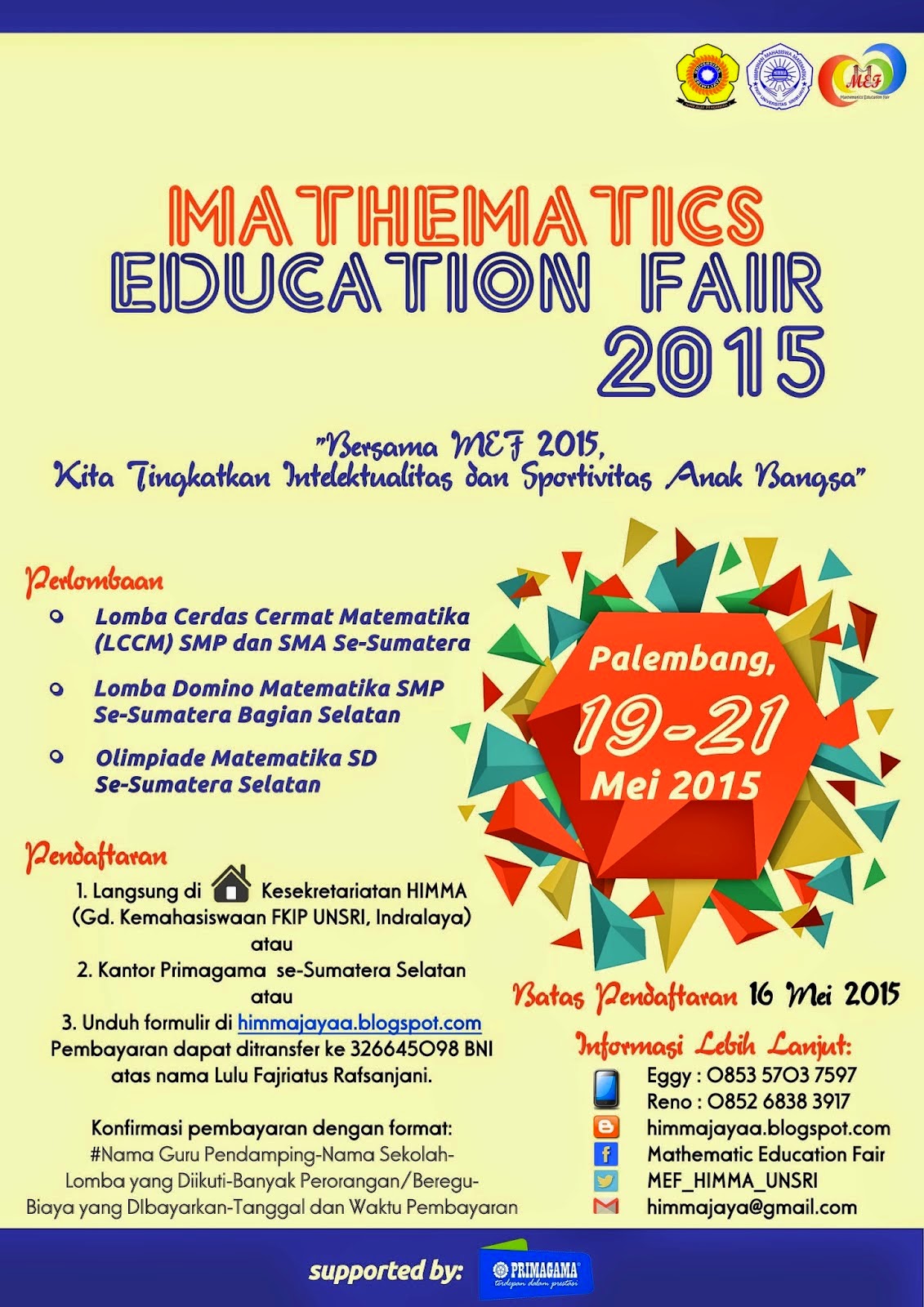 Matematika: Matematika Education Fair (MEF) 2015