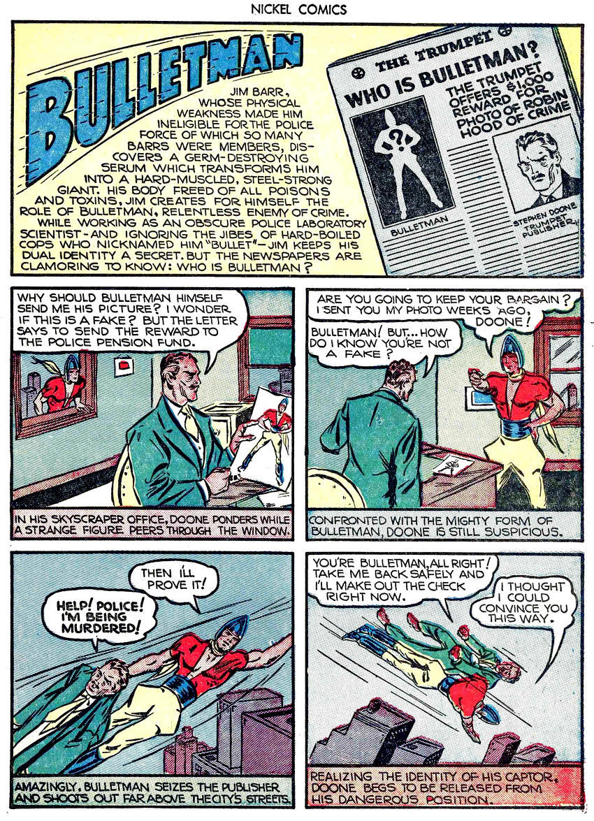 Pappy's Golden Age Comics Blogzine: Number 1407: The five-cent superhero