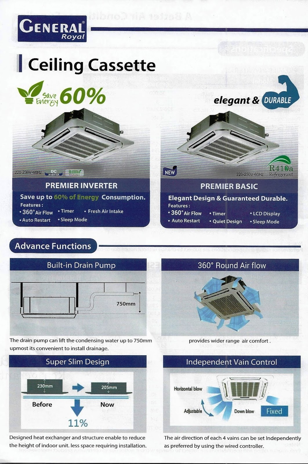 MaximaxSystems.com: GENERAL ROYAL SPLIT CASSETTE AIR CONS