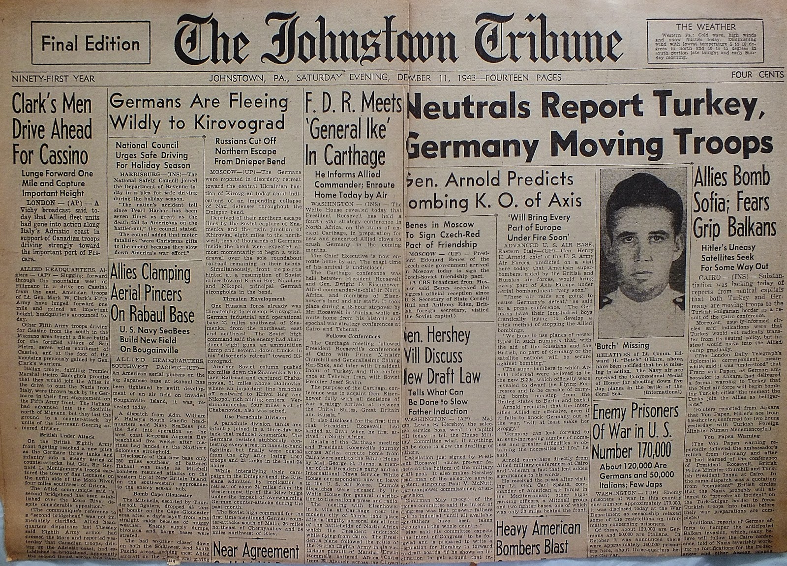 The Johnstown Tribune - WWII: December 11, 1943: Neutrals Report Turkey ...
