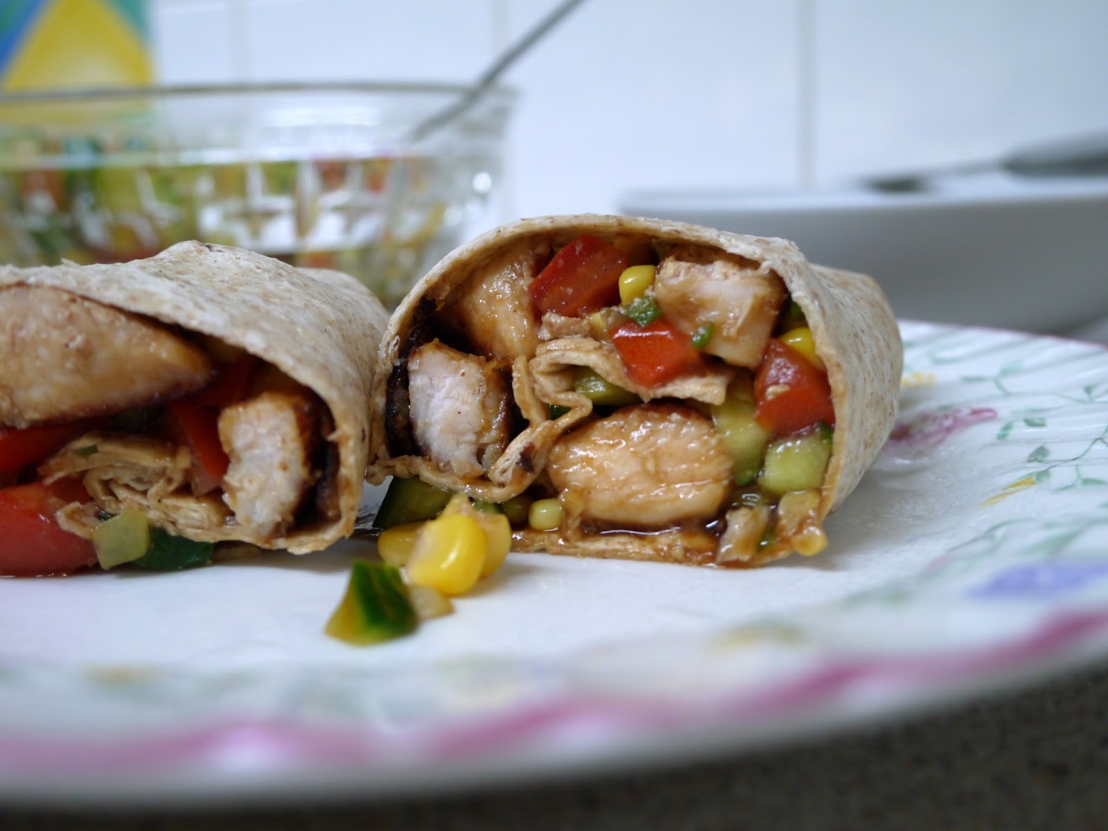 This Muslim Girl Bakes: Hoisin Chicken Wraps with Sweetcorn + Cucumber ...