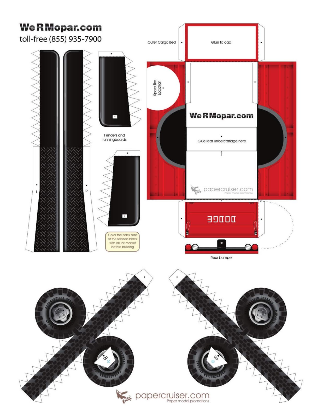 SP. Papel Modelismo: PaperCraft Dodge Power Wagon - Pickup Paper